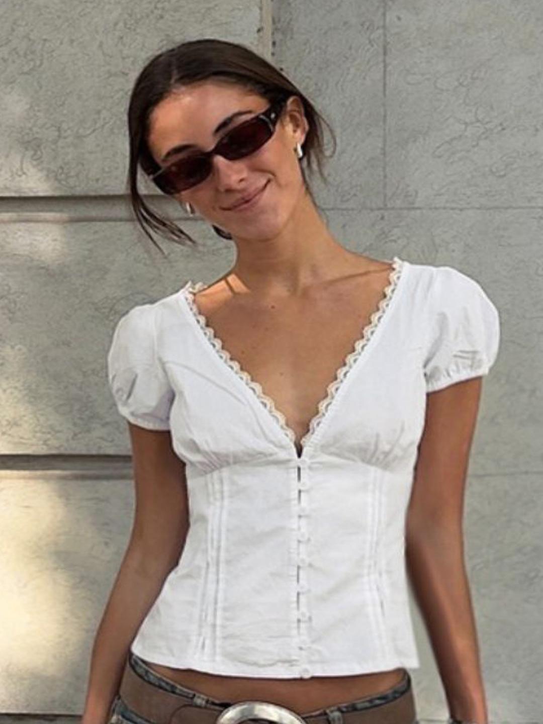 Buy StyleCast Puff Sleeve Shirt Style Top - Tops for Women 36022871 ...