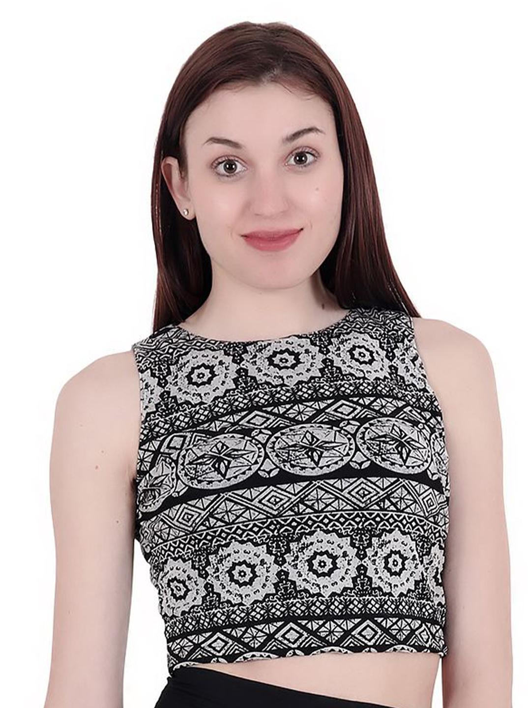 Buy SCORPIUS Tribal Printed Net Crop Top - Tops for Women 36025485 | Myntra