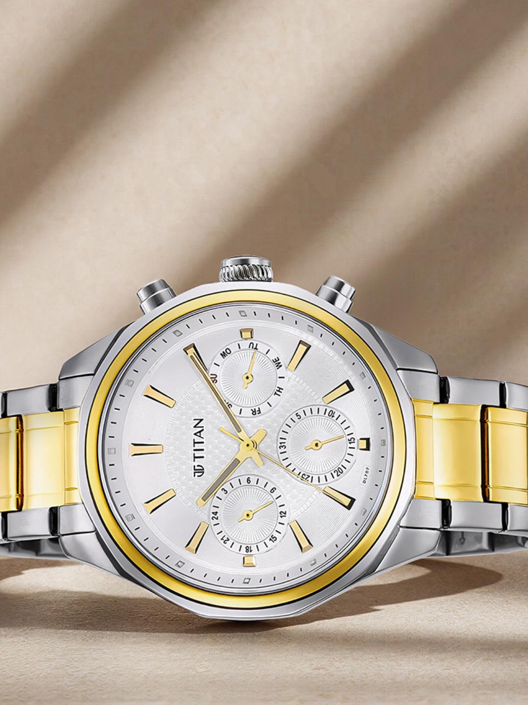 Buy Titan Men White Dial & Multicoloured Bracelet Style Straps Analogue ...