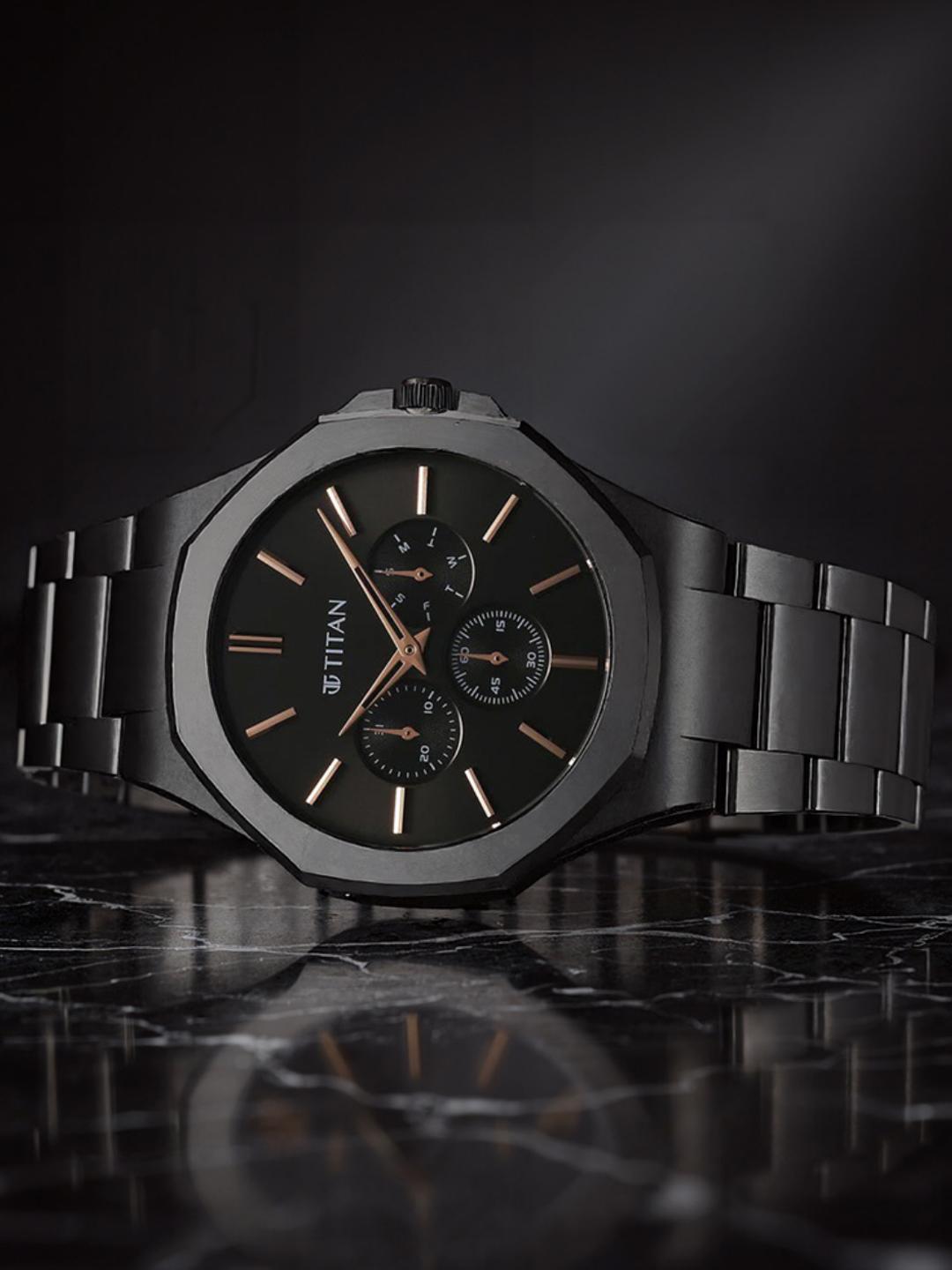 Buy Titan Men Classique Analogue Multi Function Watch 90198NM01 ...