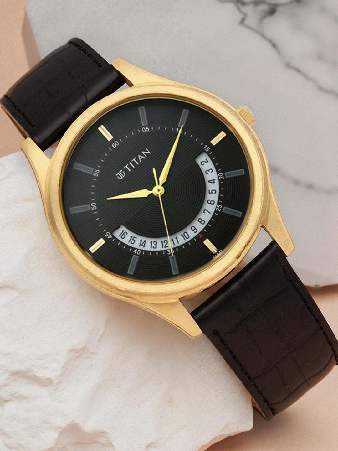 Buy Titan Lagan Quartz Analog With Black Dial Watch For Men Nt1713yl01 ...