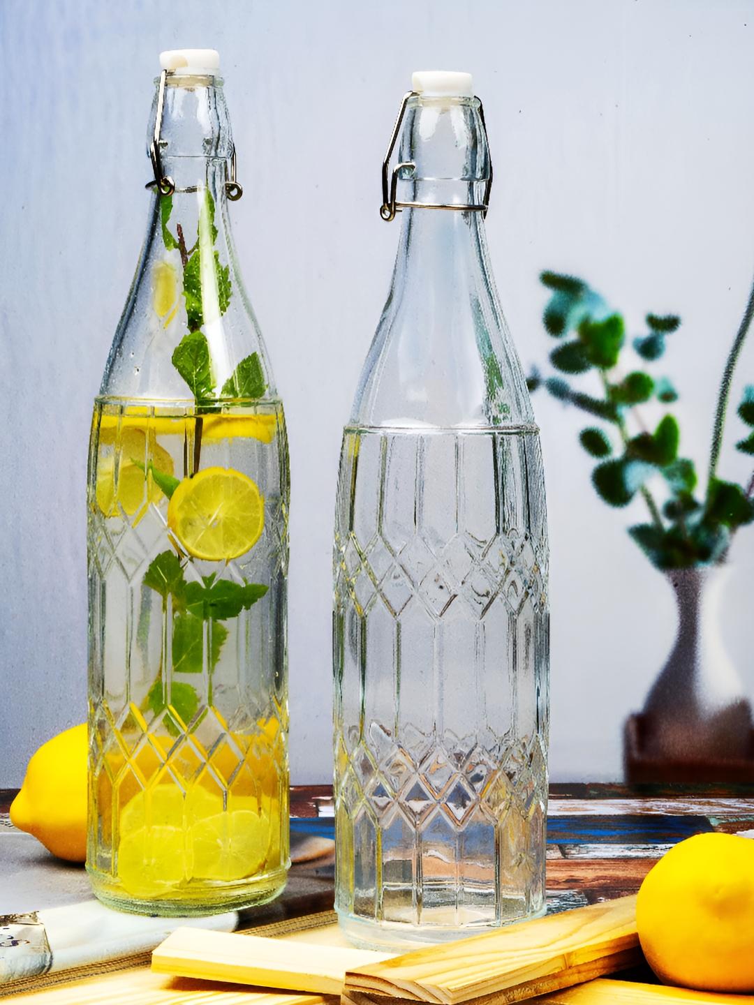 Buy White Gold Transparent 2 Pieces Glass Solid Smart Vacuum Water ...