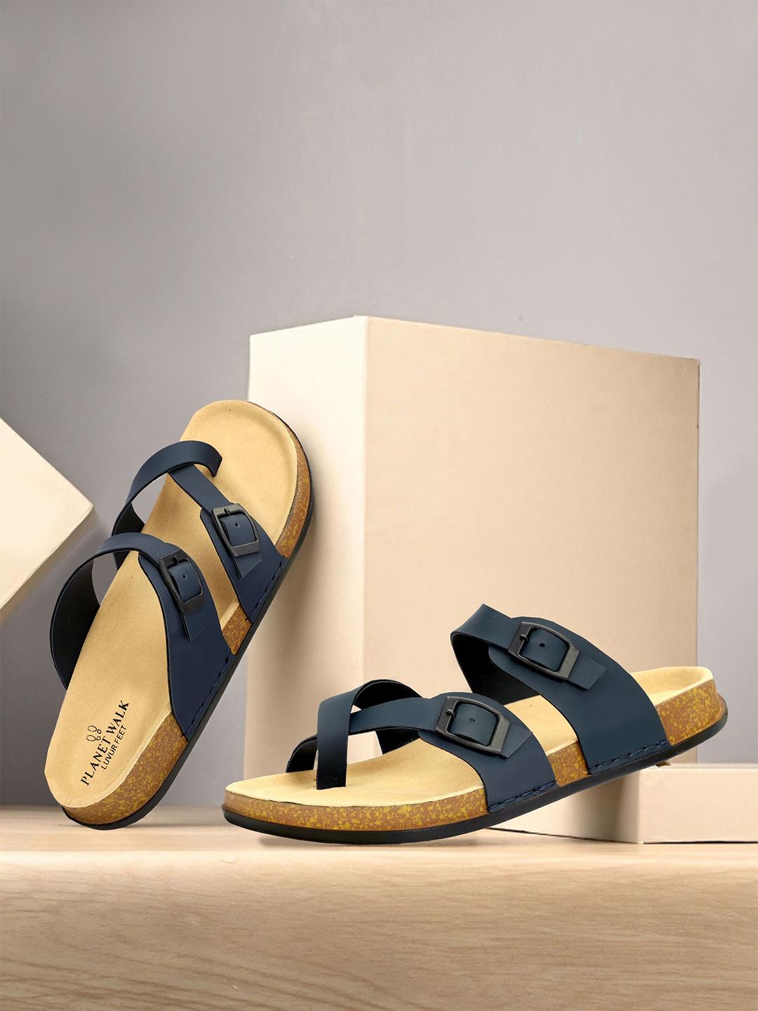 Buy PLANET WALK Men Diagonal Strap Buckle Comfort Sandals - Sandals for ...
