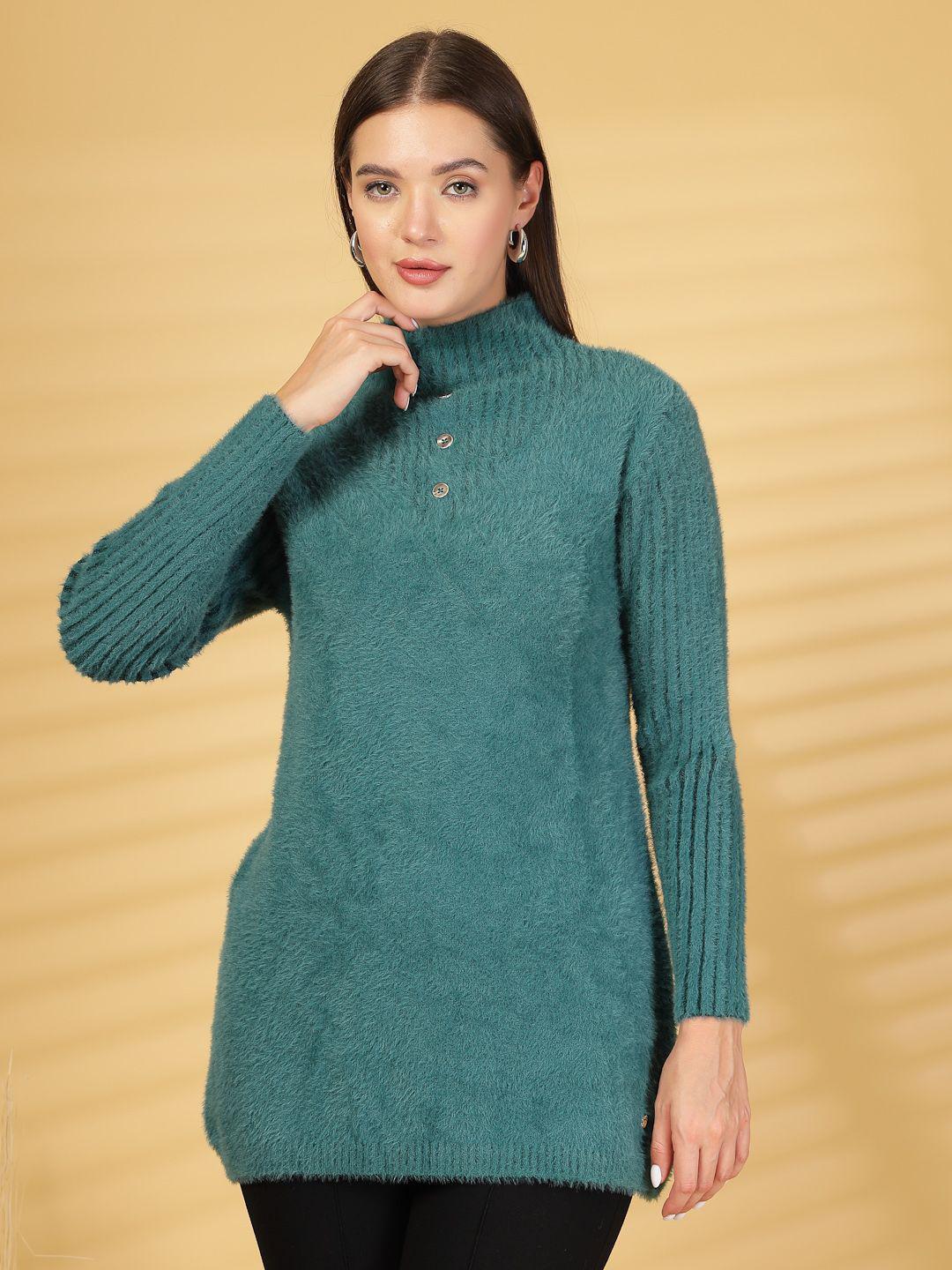 Buy Juelle Women Self Design Longline Pullover Sweaters - Sweaters for ...
