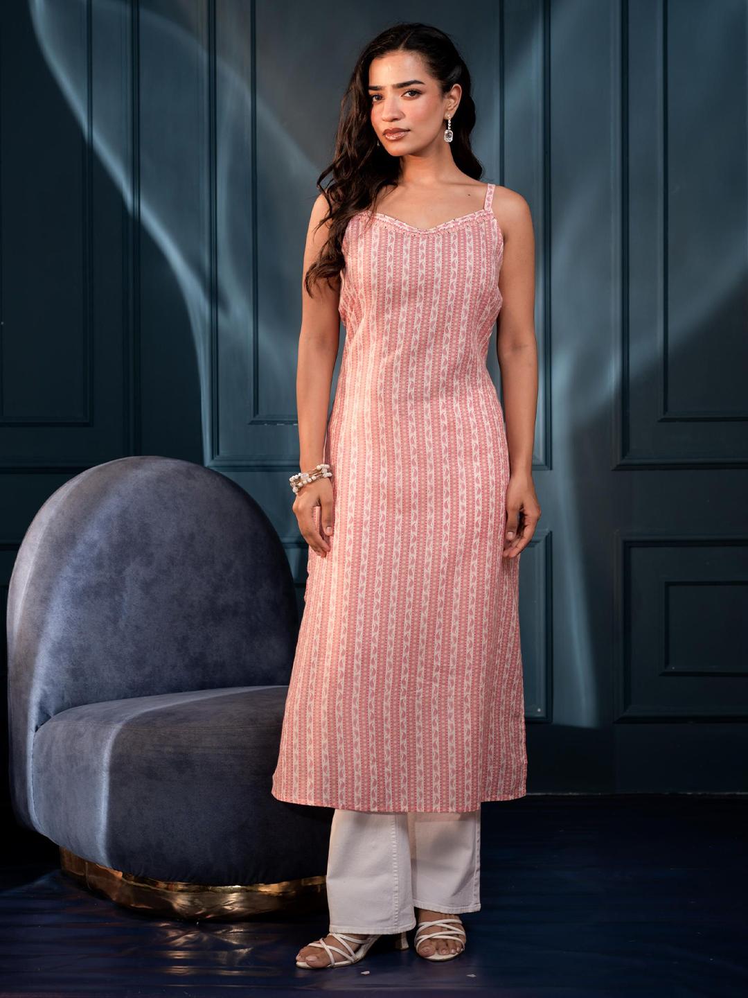 Buy Juniper Paisley Printed Shoulder Straps Straight Kurta - Kurtas for ...