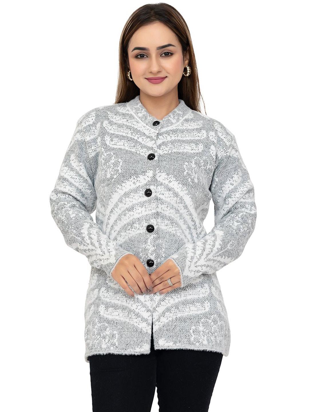 Buy FIRST SLEEP Women Floral Self Design Woollen Cardigan - Sweaters ...