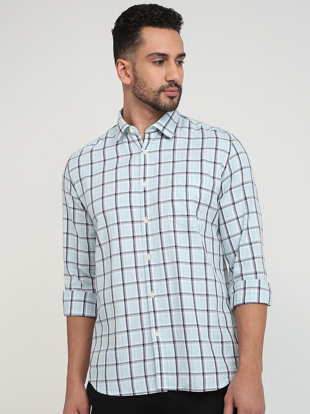 Buy Parx Men Slim Fit Tartan Checks Checked Casual Shirt - Shirts for ...