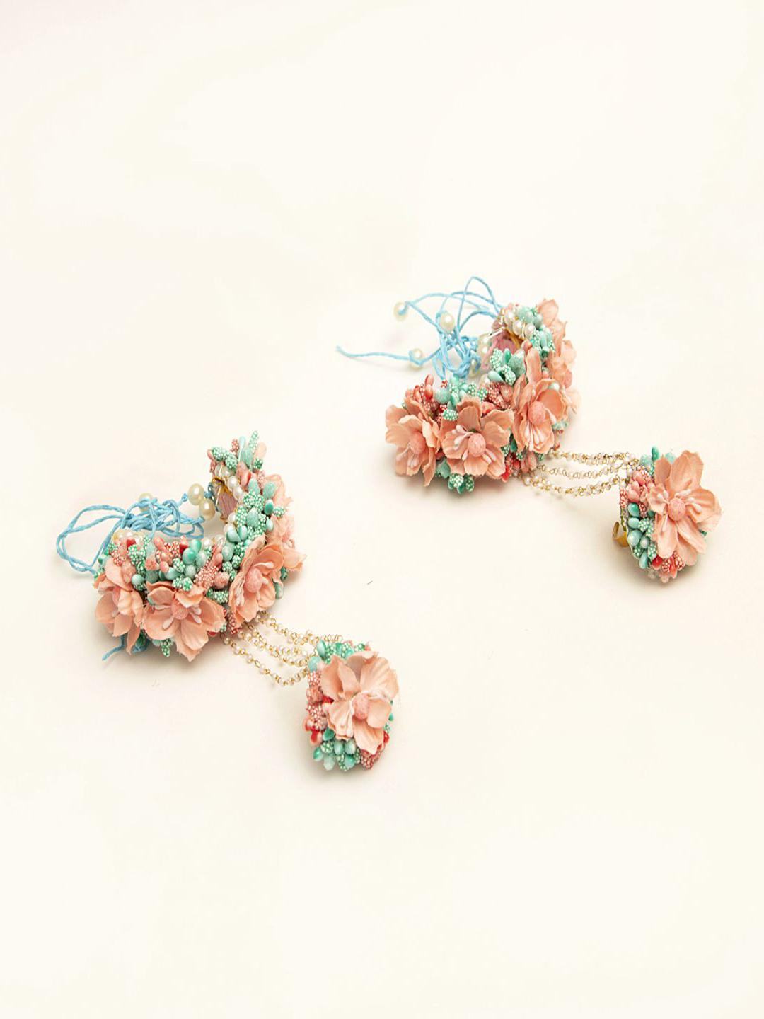 Buy Flosaira Beaded Flower Bridal Haldi Mehndi Jewellery Set - Jewellery Set for Women 35366019 ...