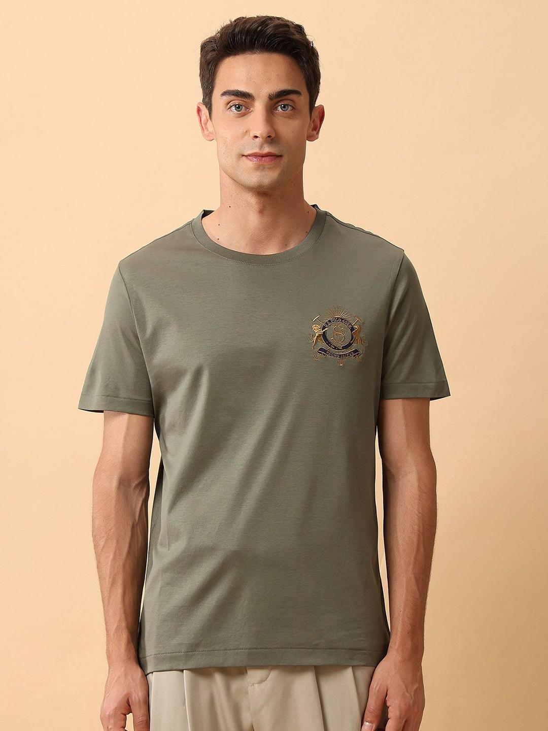 Buy U.S. Polo Assn. Men Pacho X Slim Fit Solid Pure Cotton T Shirt ...