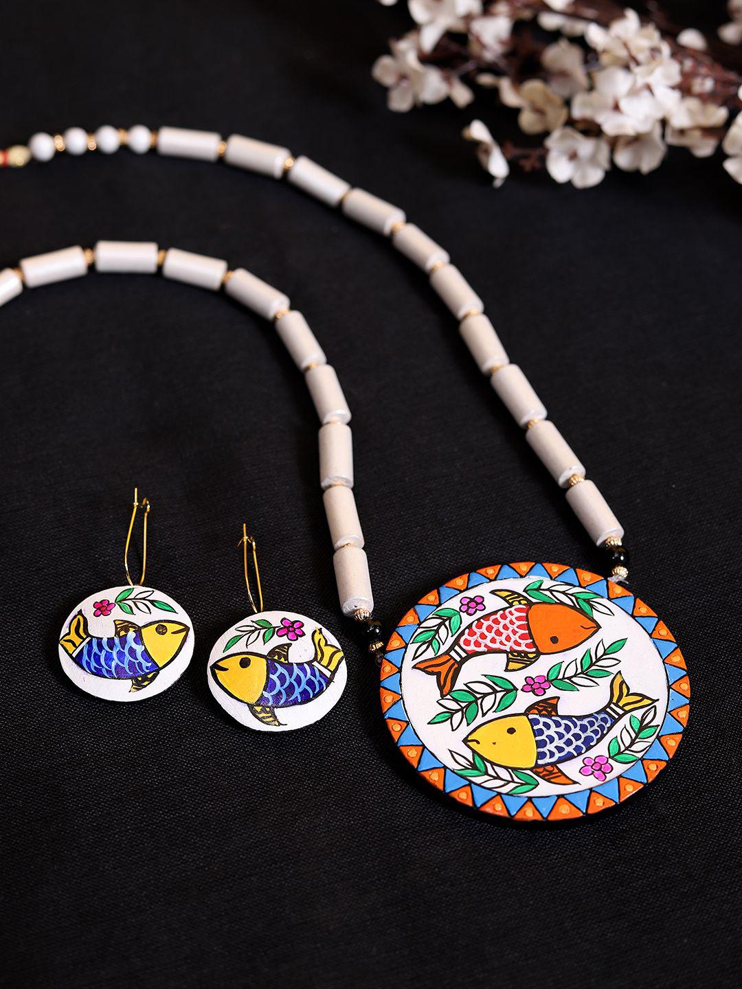 Buy FIROZA Beaded Matsya Leela Terracotta Jewellery Set - Jewellery Set ...