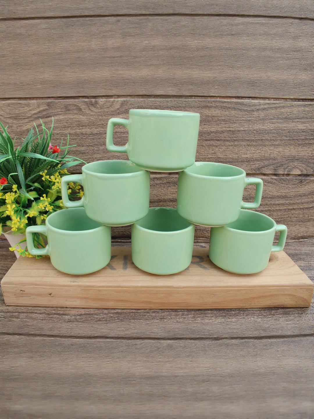 Buy Laghima Jadon Green Ceramic Cups And Mugs Set Of - Cups And Mugs ...