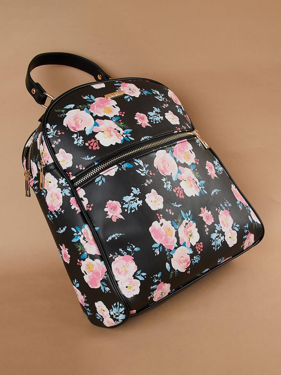 Buy Ginger By Lifestyle Women Floral PU Structured Backpack - Backpacks ...