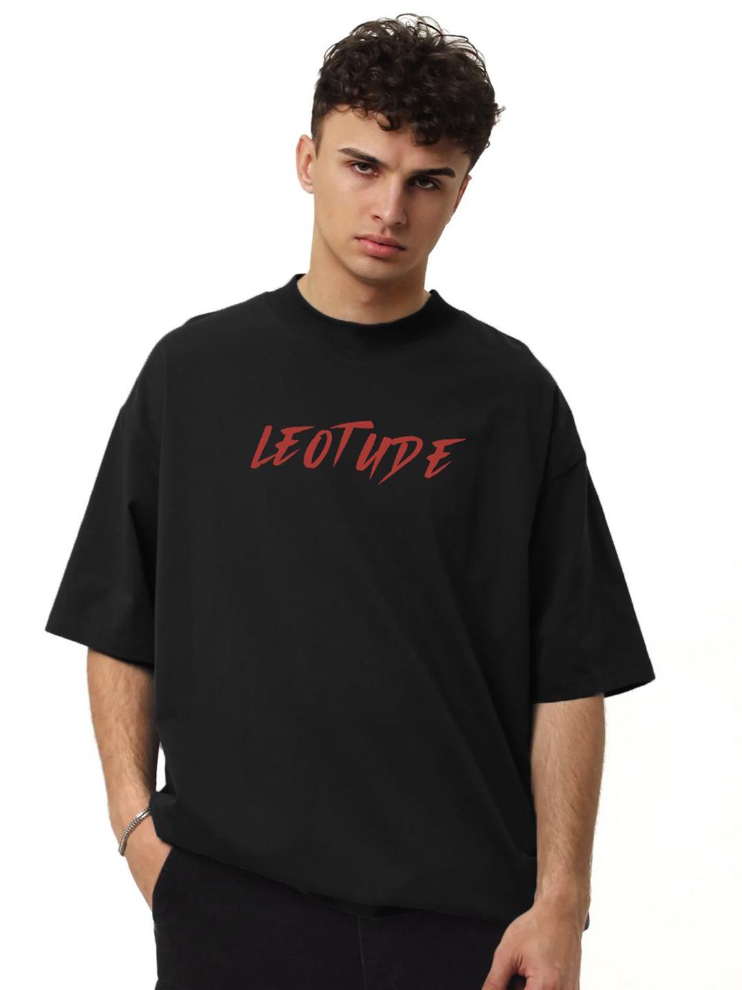 Buy Leotude Graphic Printed Drop Shoulder Sleeves Oversized T Shirt ...
