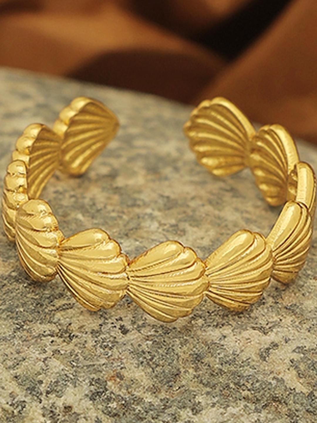 Buy Beenth & Doneth Stainless Steel Gold Plated Finger Ring - Ring for ...