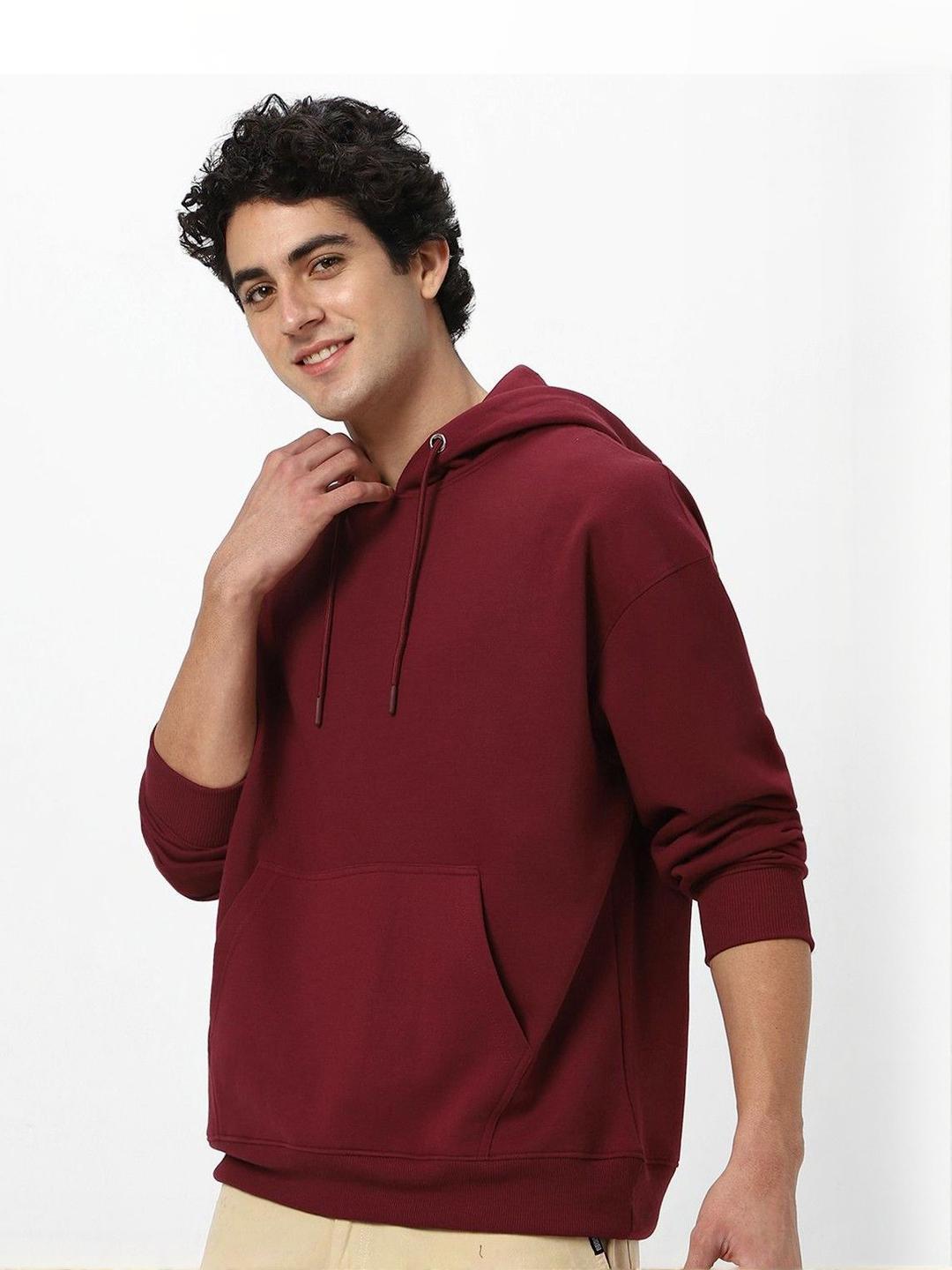 Buy Mast & Harbour Men Solid Hooded Oversized Cotton Anti Odour ...