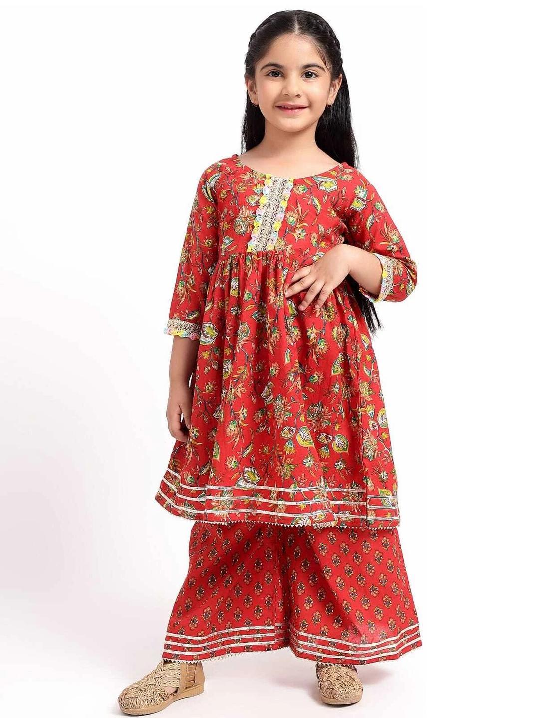 Buy LITTLE DREAMS Girls Red Clothing Set - Clothing Set for Girls ...