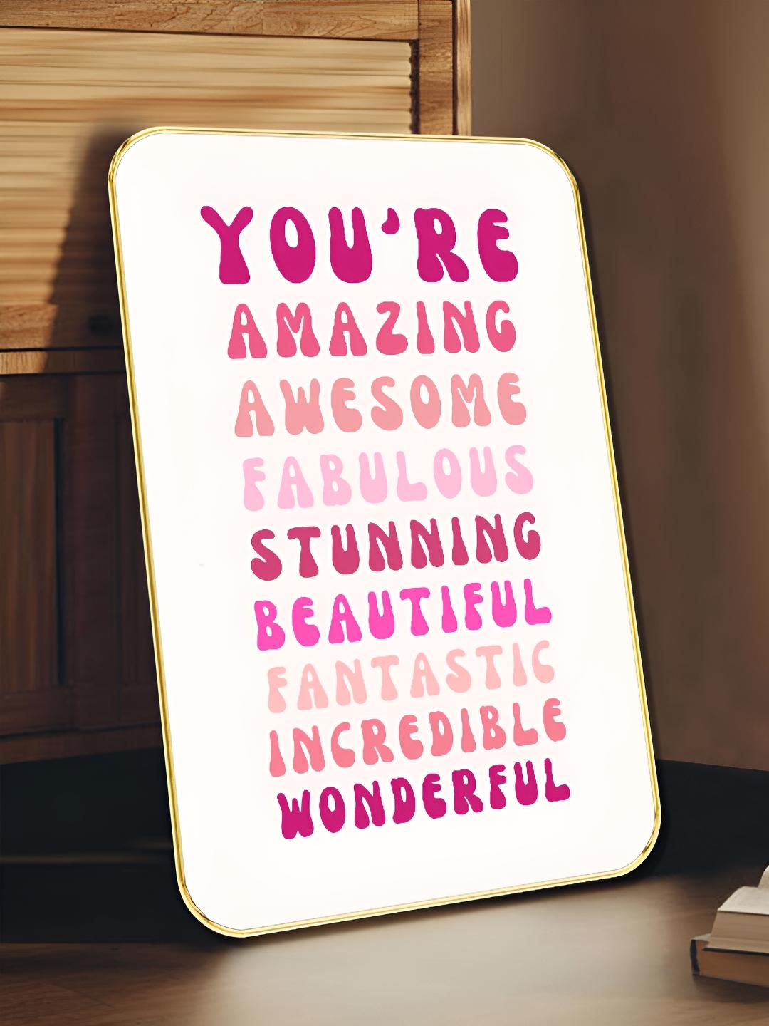 Buy SAF White & Pink You're Amazing Inspirational Wall Art - Wall Art ...