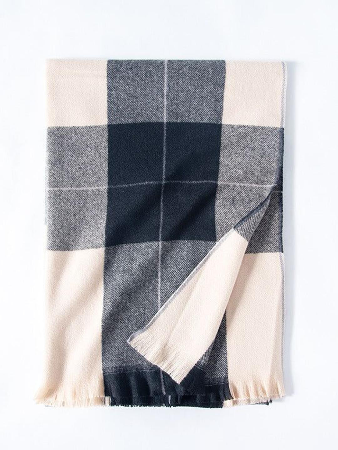 Buy QUECY Women Checked Scarf With Frayed Border - Scarves for Women ...