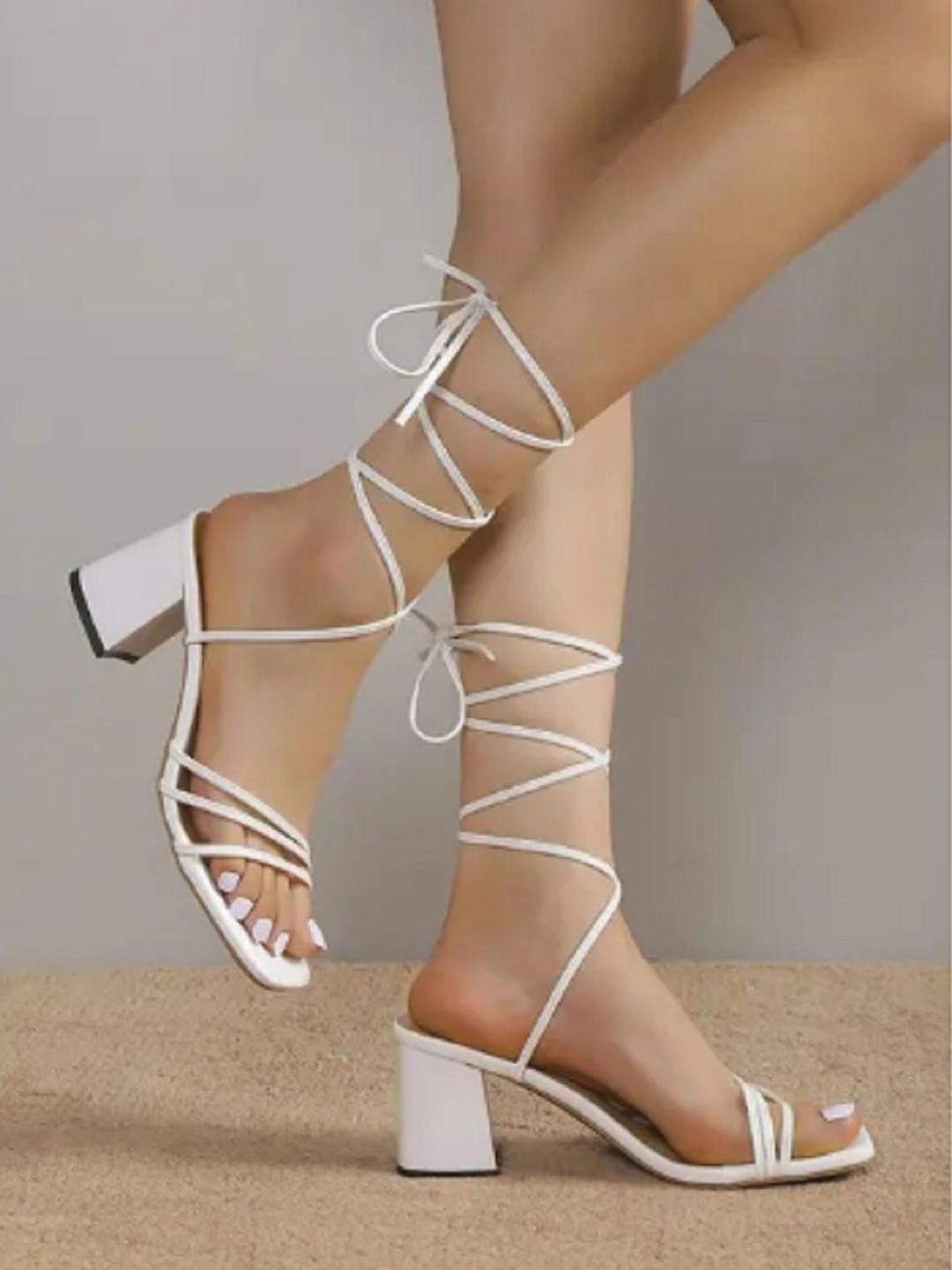 Buy Fashion Tails Women Open Toe Lace Up Gladiators Heels - Heels for ...