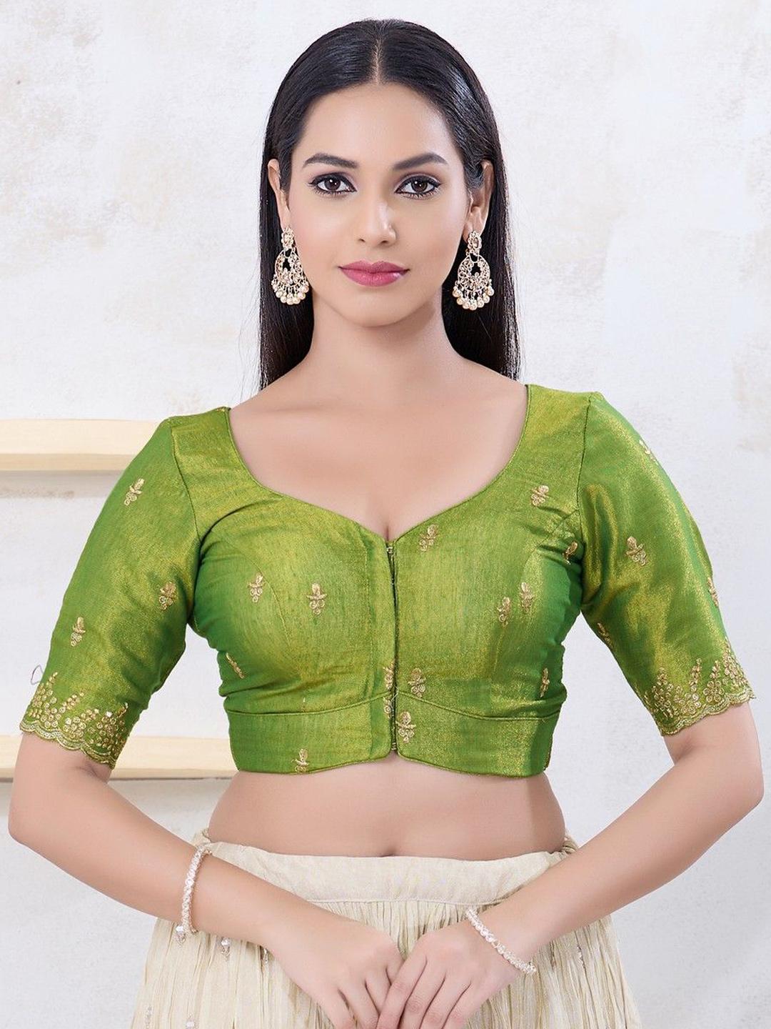 Buy VAMAS THE DESIGNER BLOUSES Embroidered Sweetheart Neck Padded ...