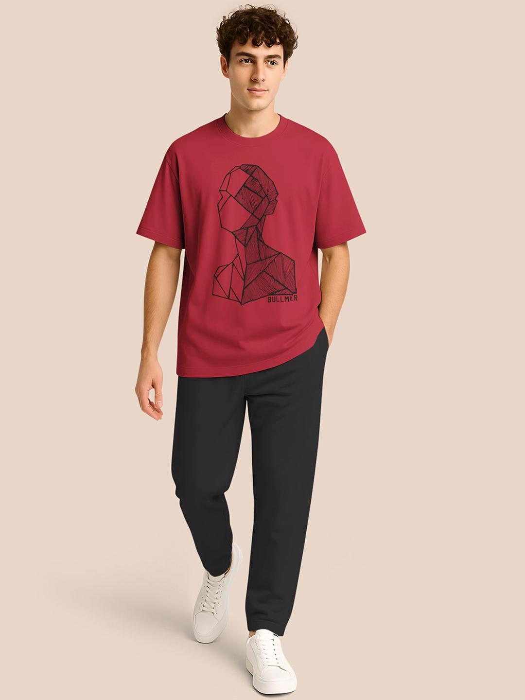 Buy BULLMER Graphic Printed Oversized T Shirt With Trousers - Co Ords ...