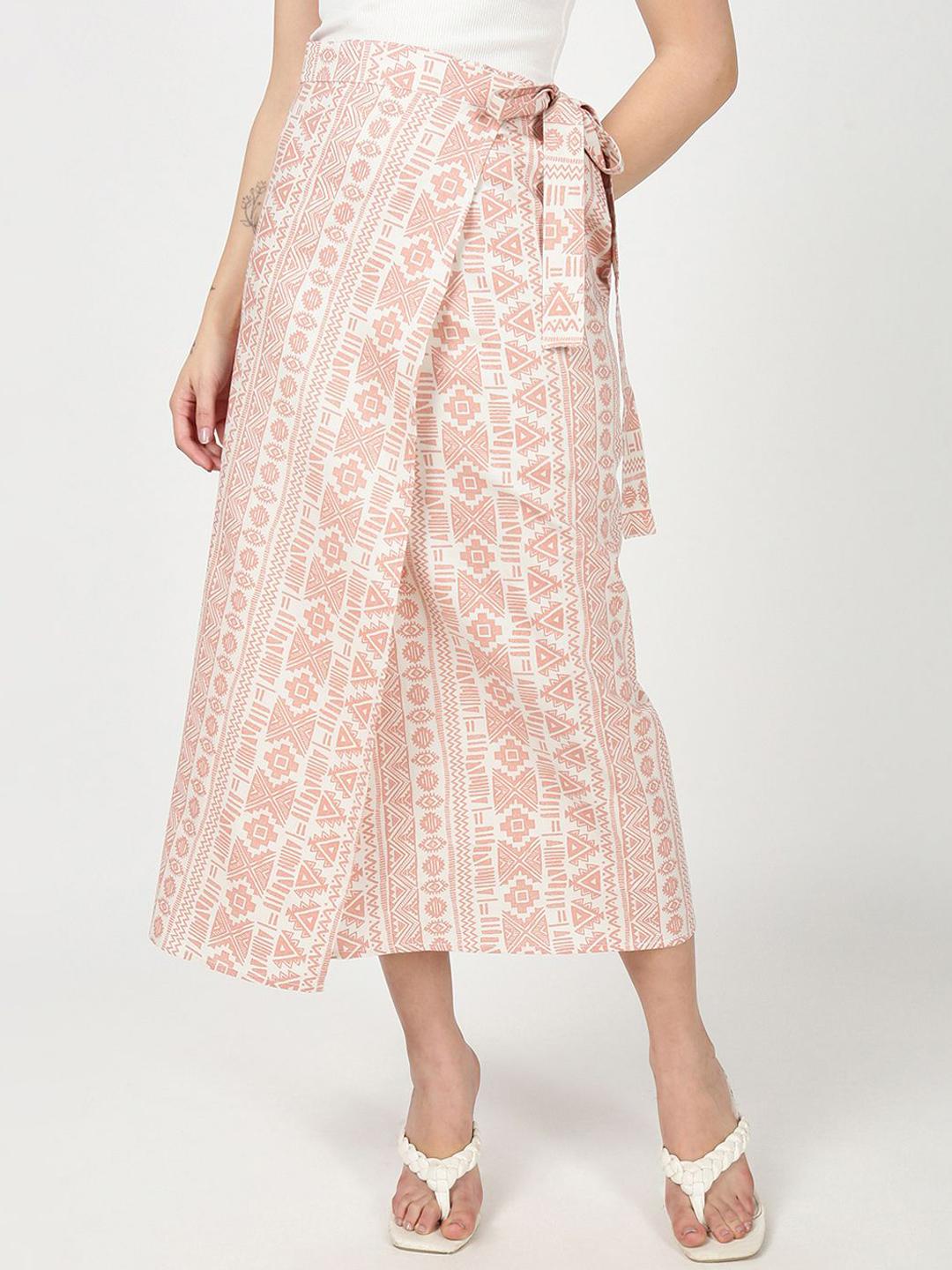 Buy Bene Kleed Women Geometric Printed Wrap Around Maxi Skirt - Skirts ...