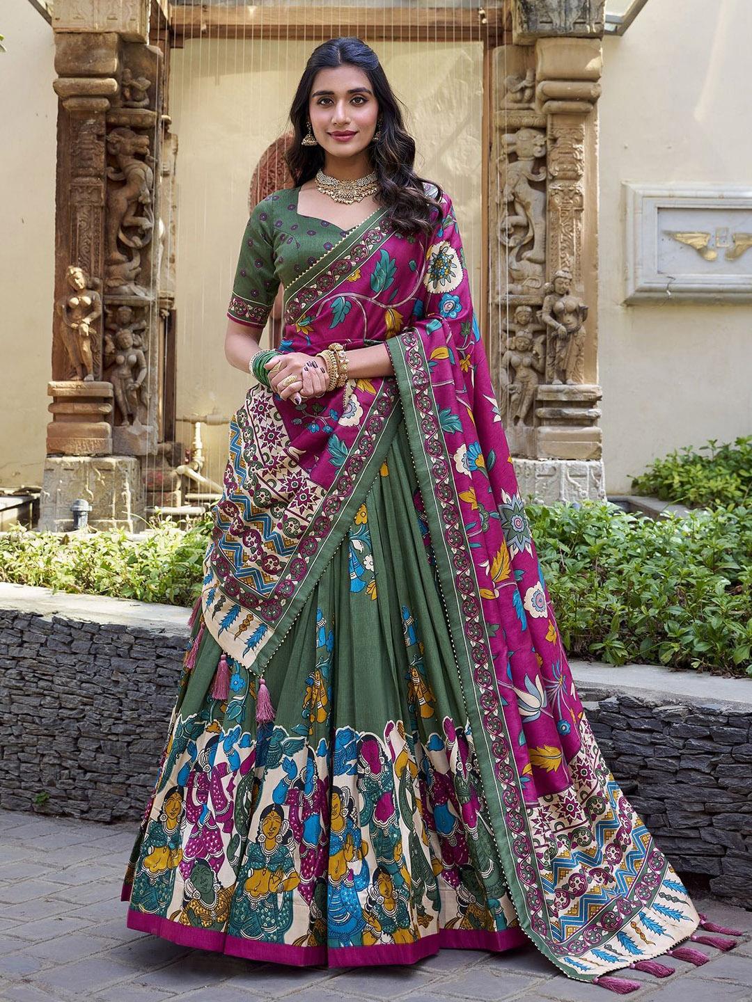 Buy A TO Z CART Printed Ready To Wear Silk Lehenga & Unstitched Blouse ...