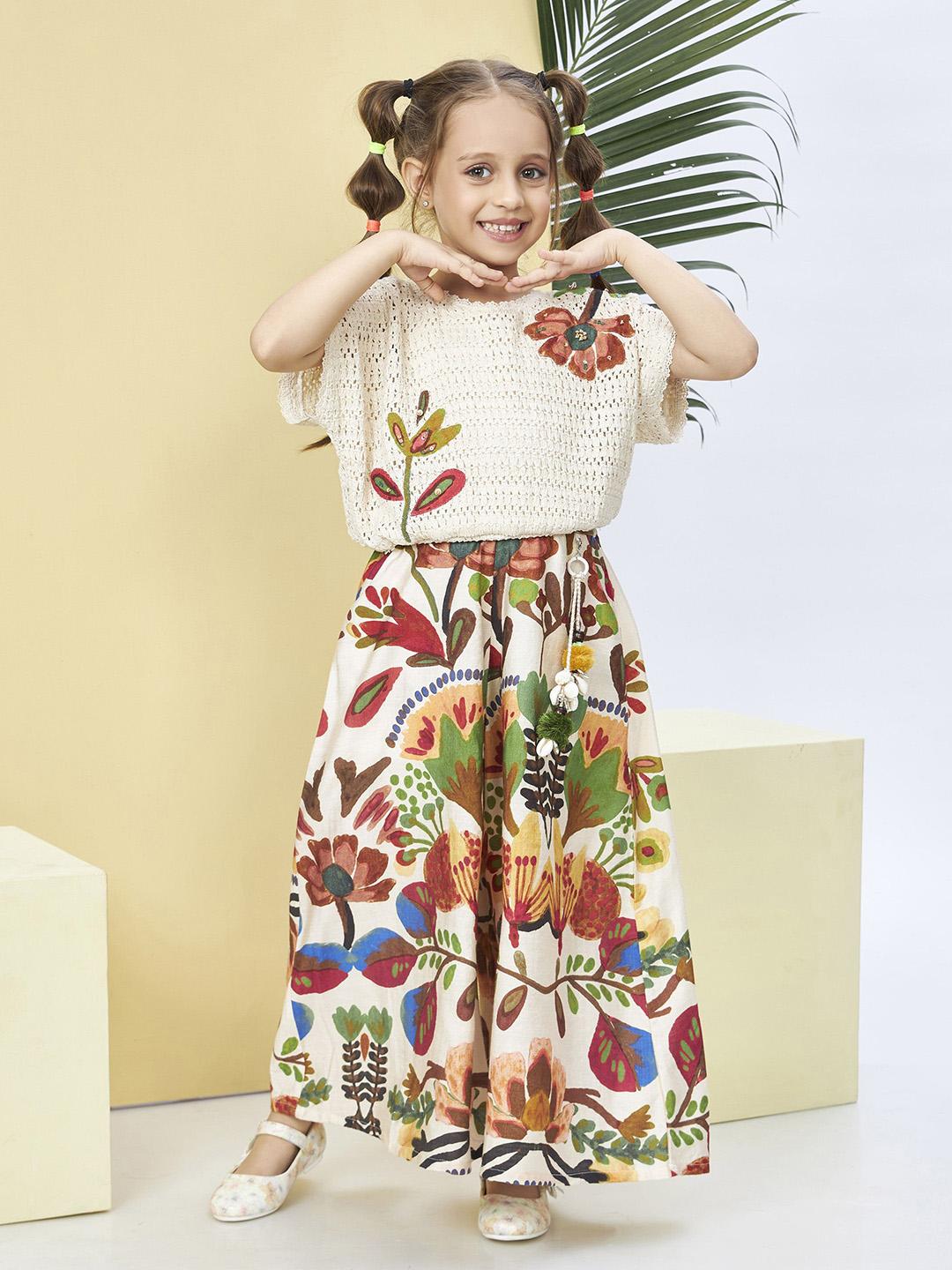 Buy Peppermint Girls Printed Top With Trousers - Clothing Set for Girls ...