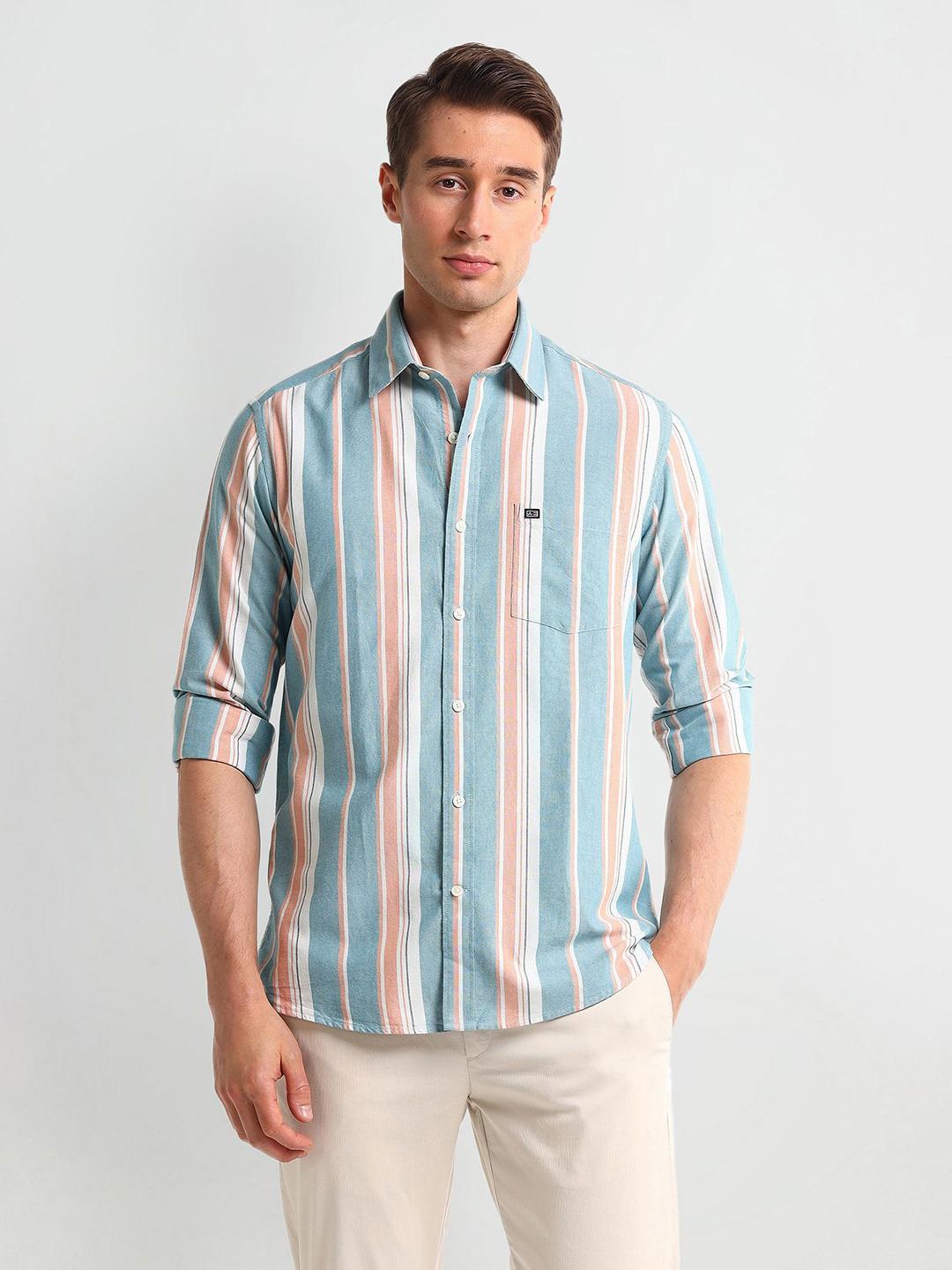 Buy Arrow Sport Men Vertical Striped Slim Fit Casual Shirt - Shirts for ...