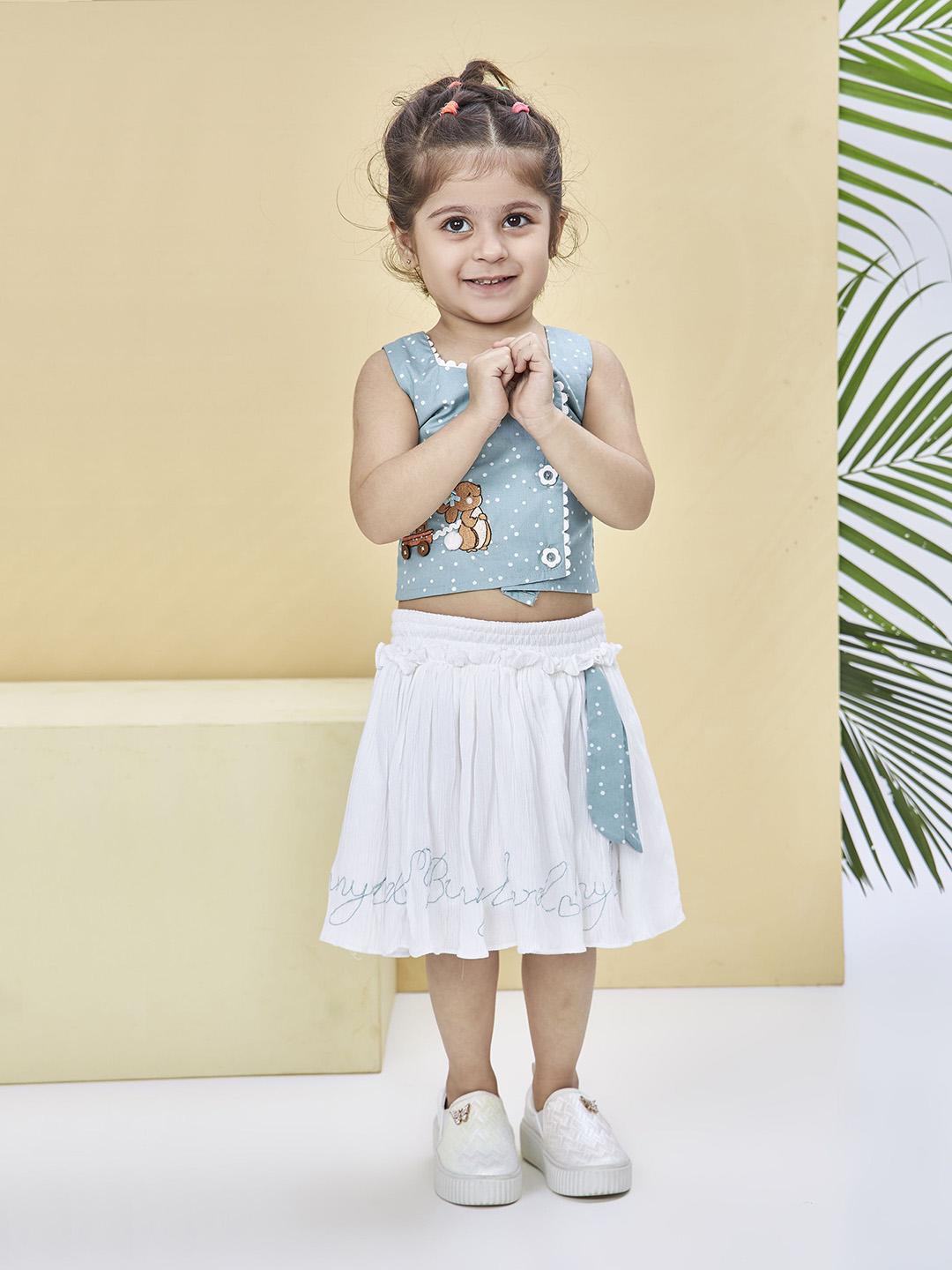 Buy Peppermint Girls Embroidered Top With Skirt - Clothing Set for ...