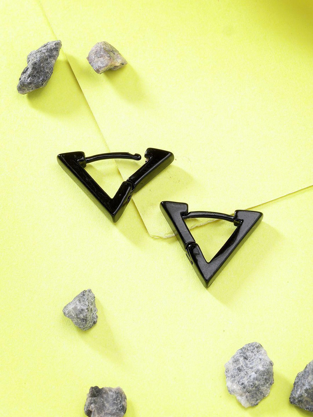 Buy DressBerry Men Black Rhodium Plated Triangular Studs Earrings - Earrings for Men 34873194 ...