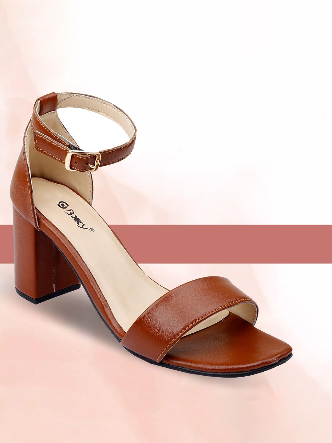 Buy Bxxy Women Square Toe High Top Block Heel Sandals - Heels for Women ...