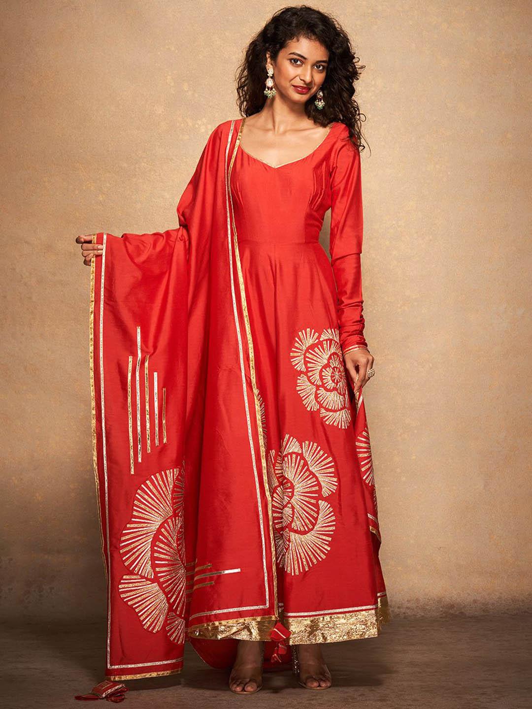 Buy Gulabo By Abu Sandeep Cotton Printed Maxi Dress - Ethnic Dresses ...