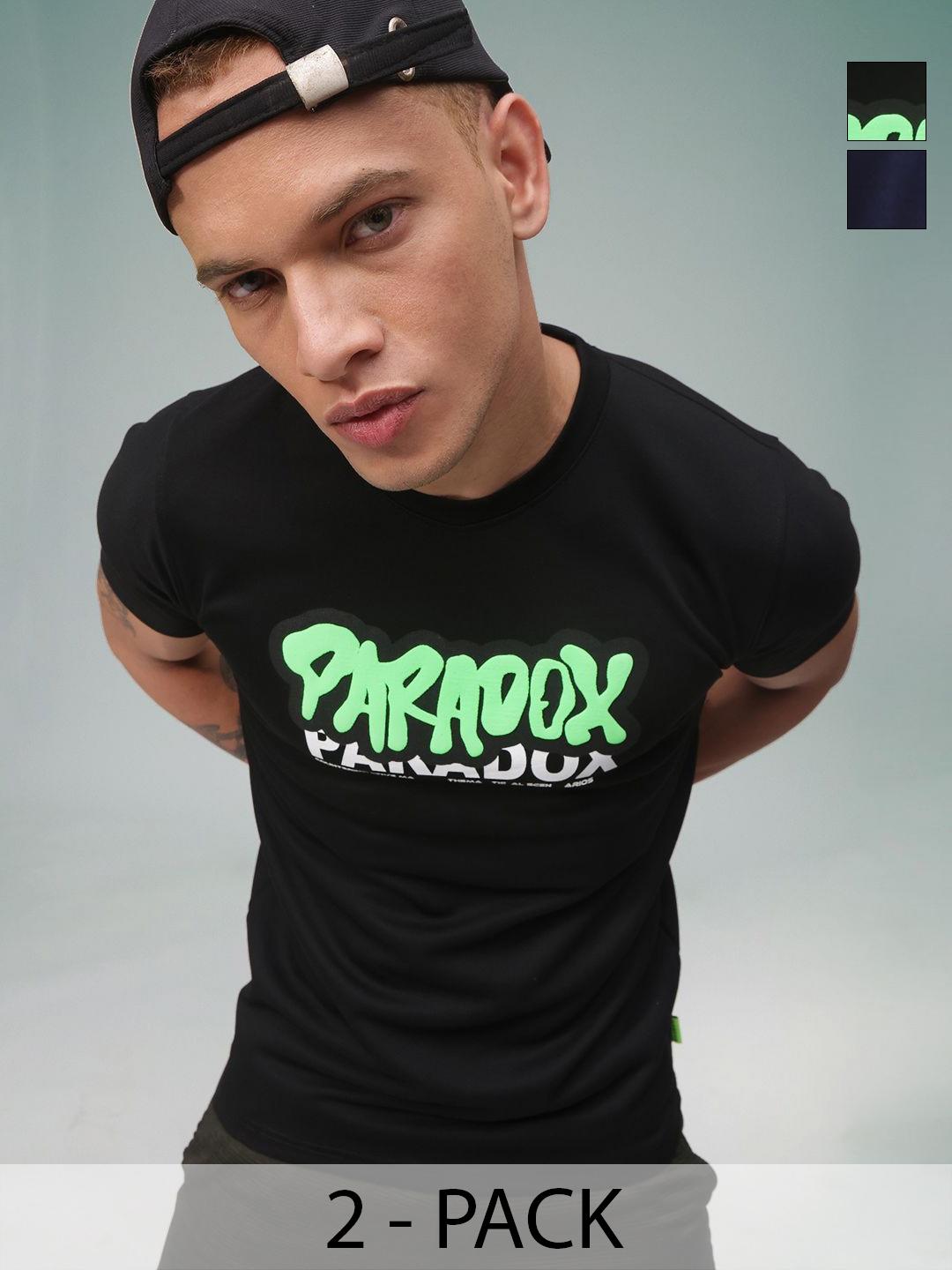 Buy MADSTO Pack Of 2 Typography Printed Round Neck Cotton T Shirt ...