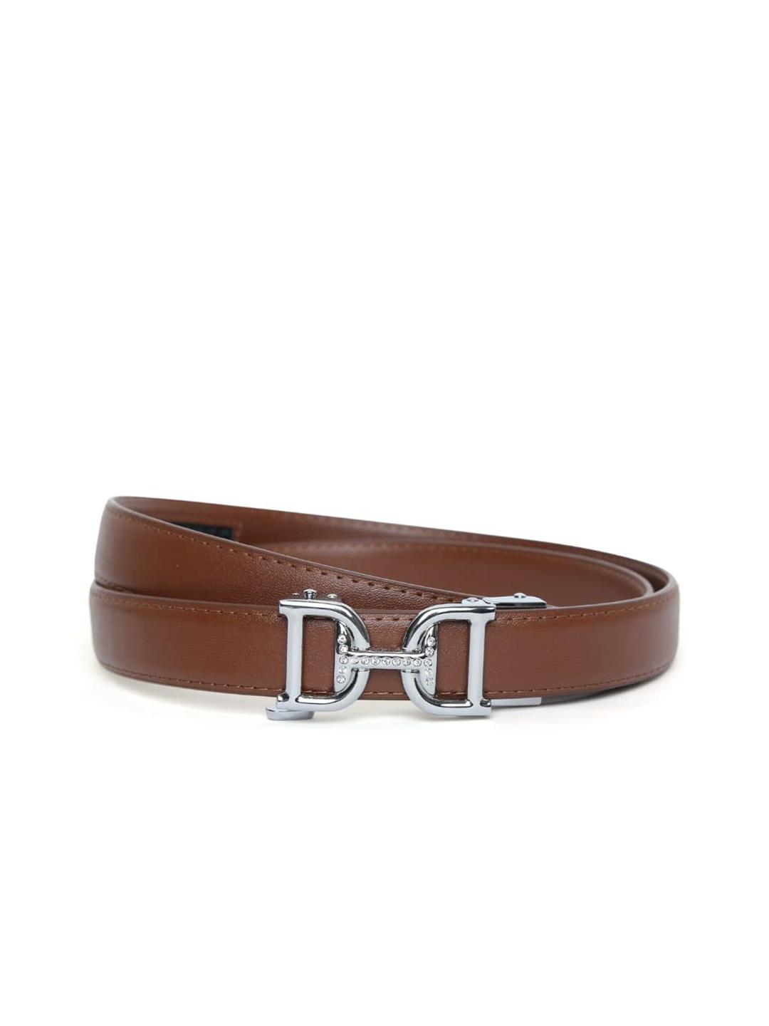 Buy SSN BELTS Women Embellished Leather Belt With Interlock Closure ...