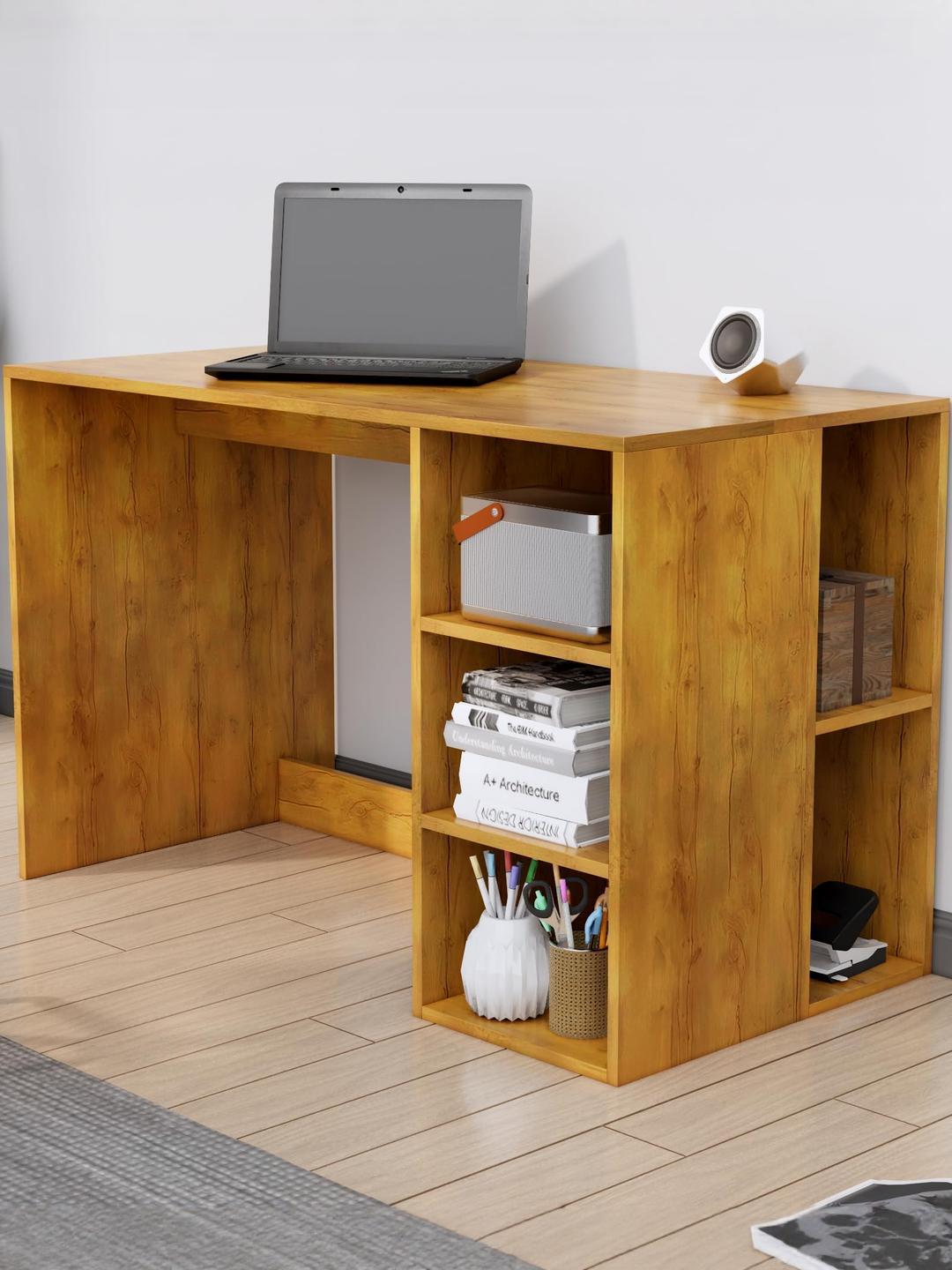 Buy HEXA RED Beige Engineered Wood Study, Work, And Office Table ...