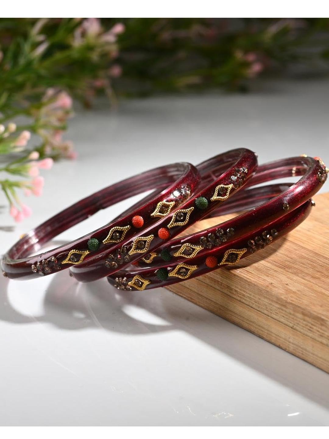 Buy 1ST TIME Set Of 4 Stones Studded Bangle - Bangle for Women 34965719 ...