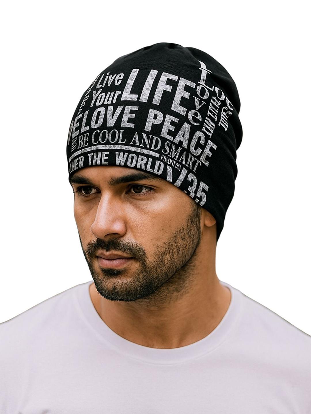 Buy ISWEVEN Unisex Printed Cotton Beanie - Caps for Unisex 34965281 ...