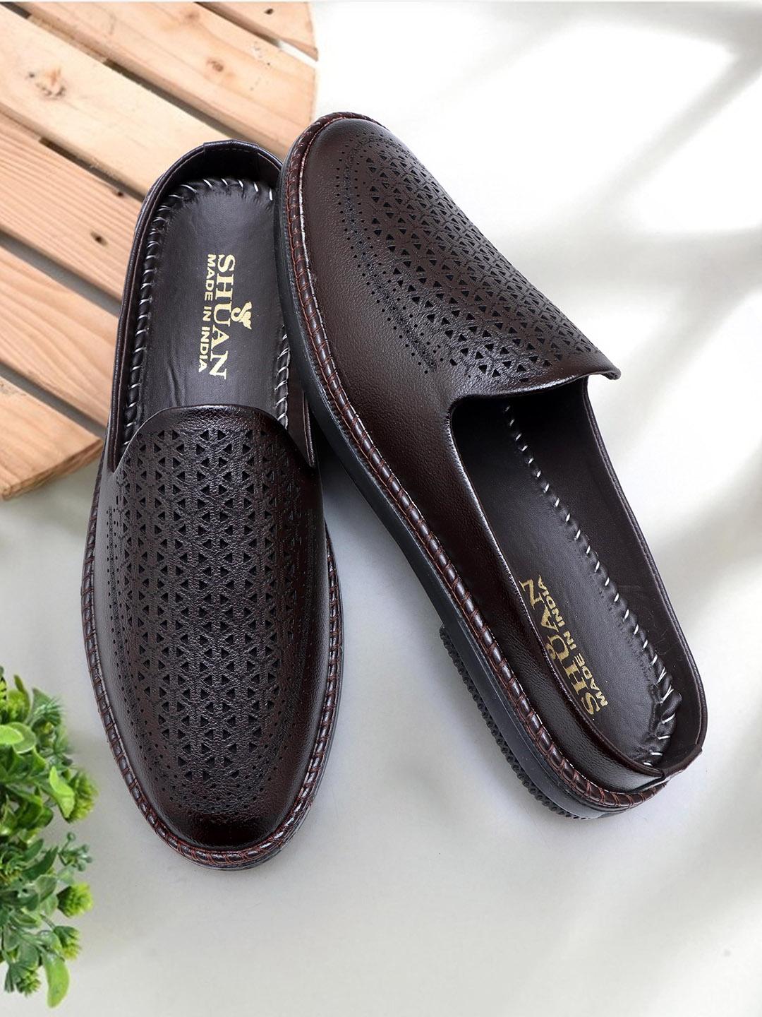 Buy SHUAN Men Perforations Lightweight Laser Cuts Mules - Casual Shoes ...