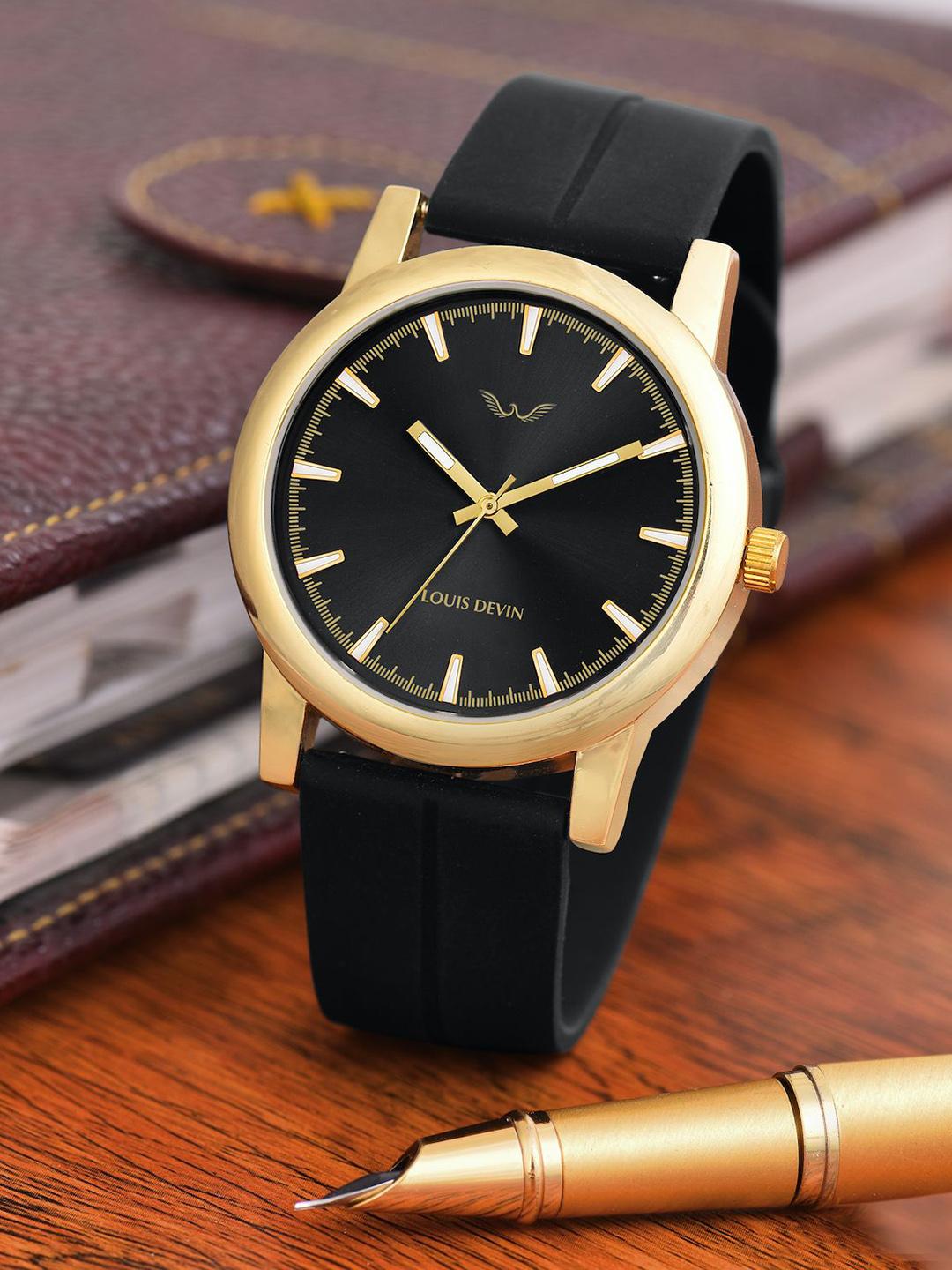 Buy LOUIS DEVIN Men Analogue Watch LD GOLD074 BLK - Watches for Men ...