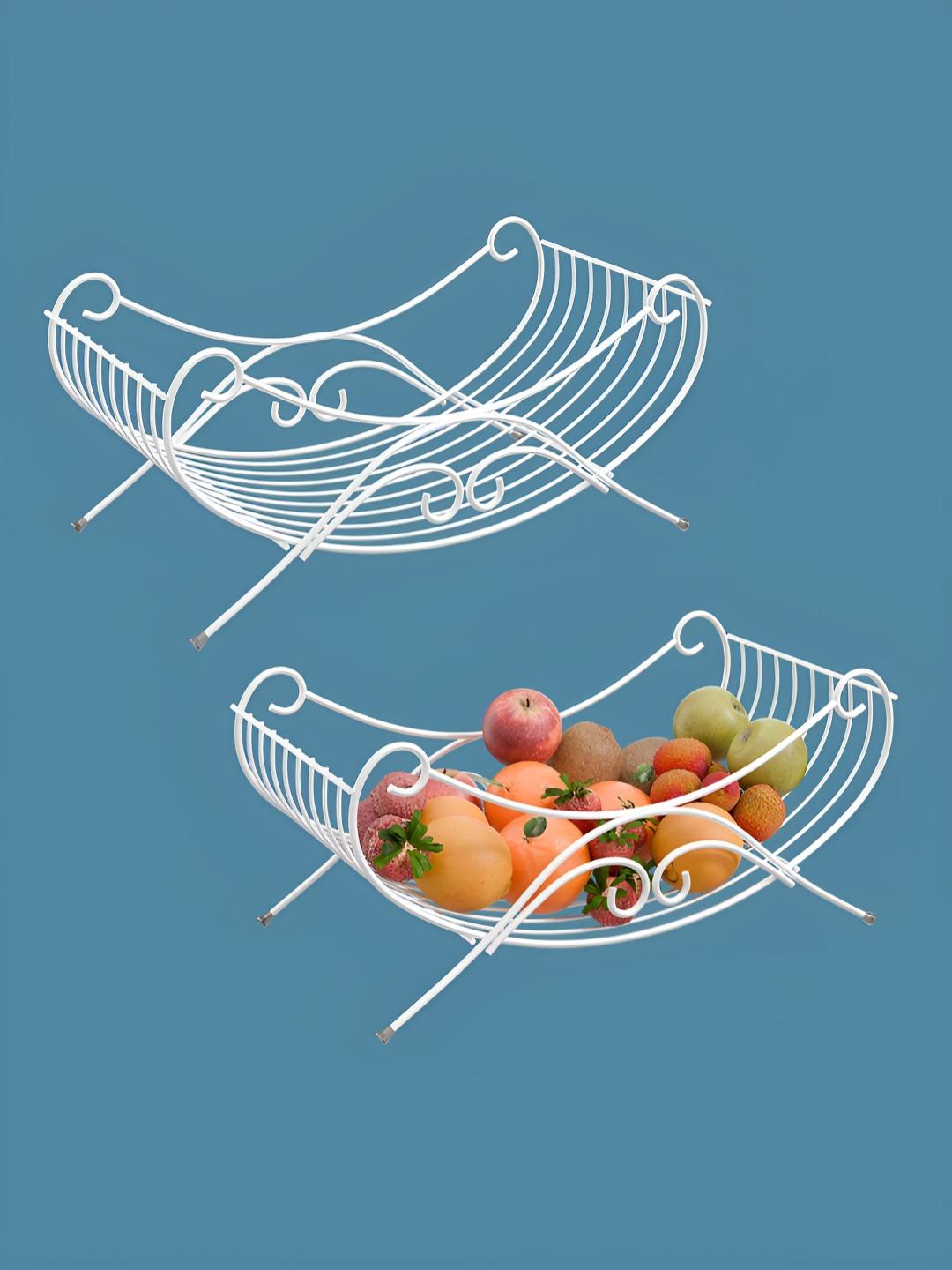 Buy RUBOXA White 2 Piece Metal Safe Pack Fruit And Vegetable Basket ...