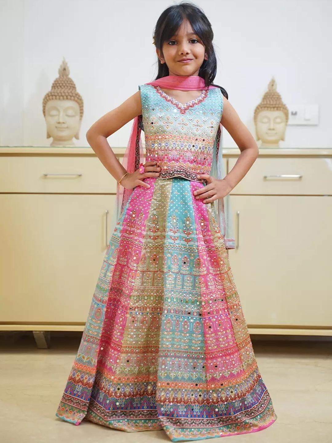 Buy JAY NAGNATH FAB Multi Art Silk Lehenga Choli - Lehenga Choli for ...