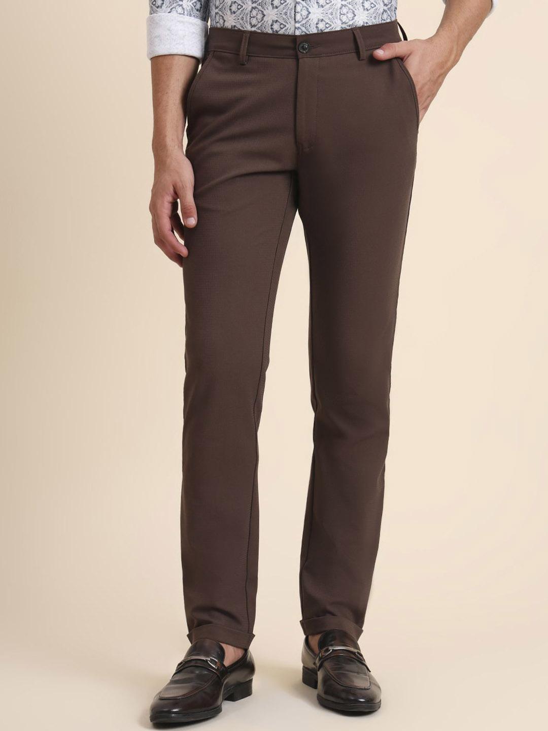 Buy JB STUDIO Men Slim Fit Mid Rise Formal Trousers - Trousers for Men ...