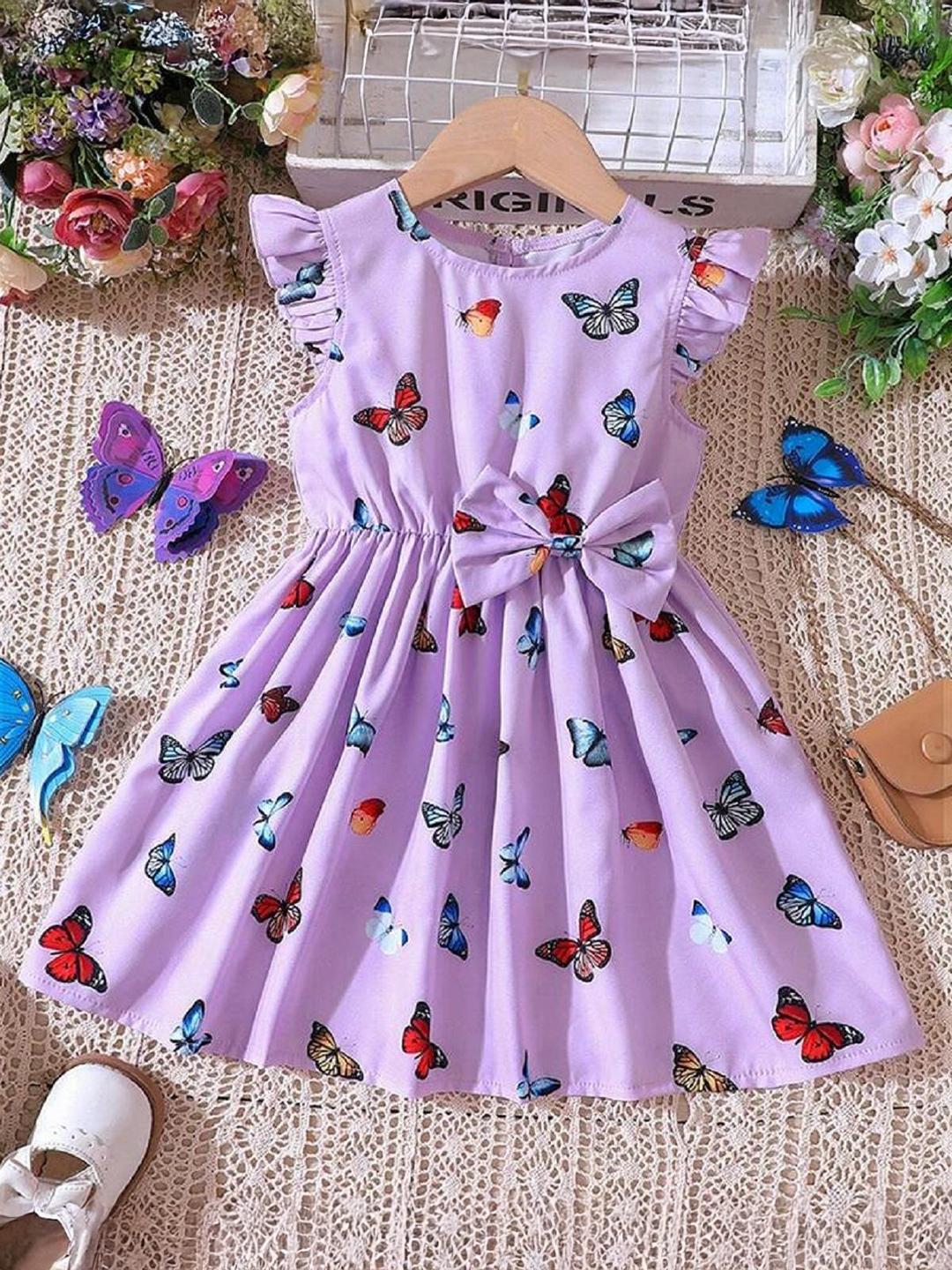 Buy Miss & Chief Girls Conversational Printed Round Neck Fit & Flare ...