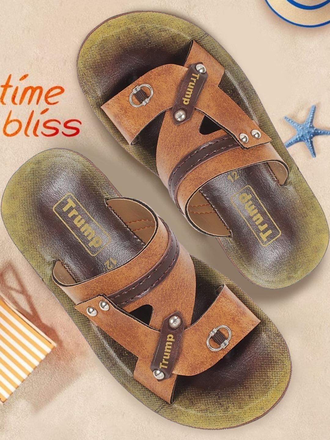 Buy Trump Tan PU Flip Flops - Flip Flops for Boys 35126420 | Myntra