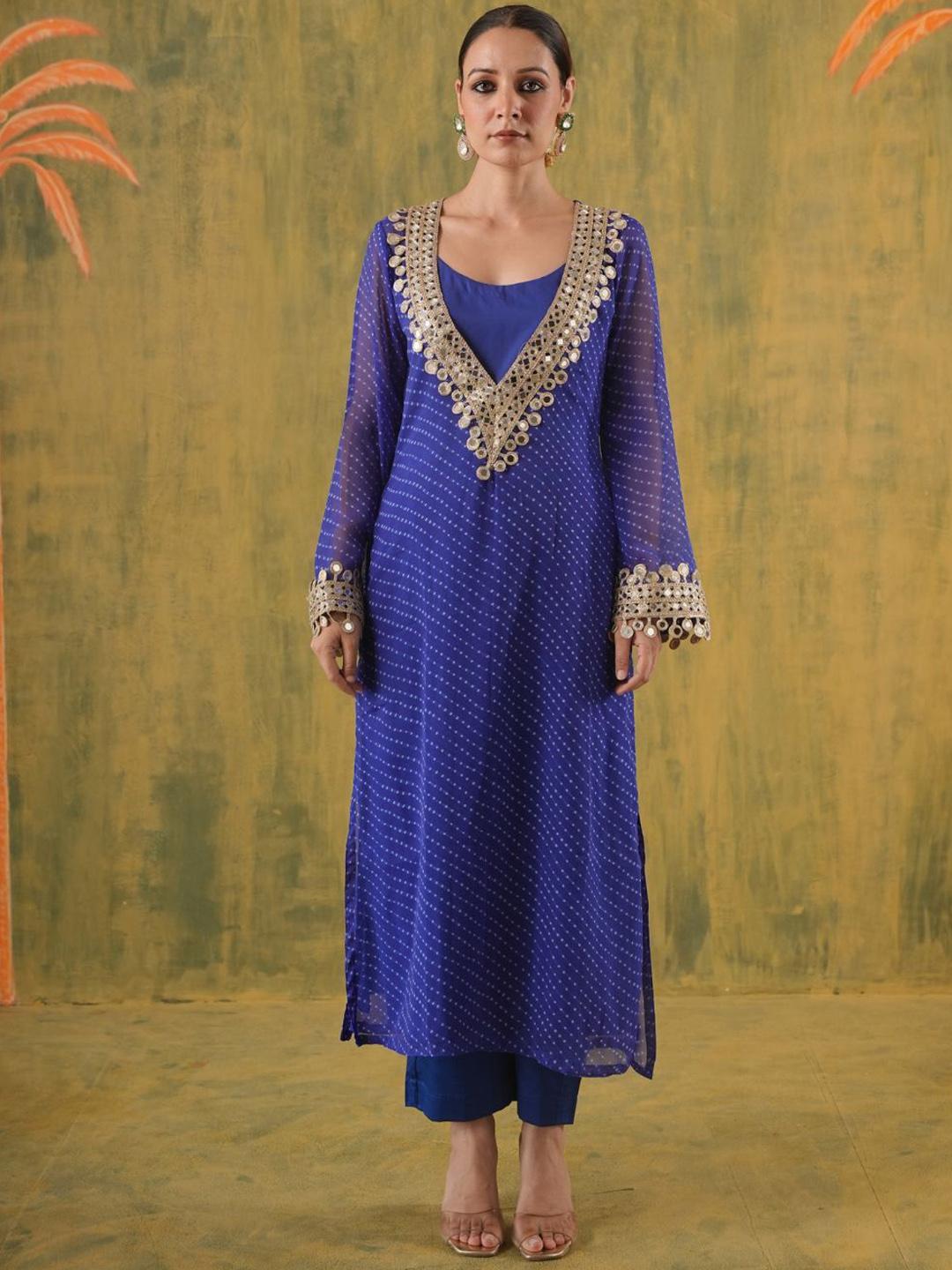 Buy OneWe Women Striped Kurta With Trousers - Kurta Sets for Women ...