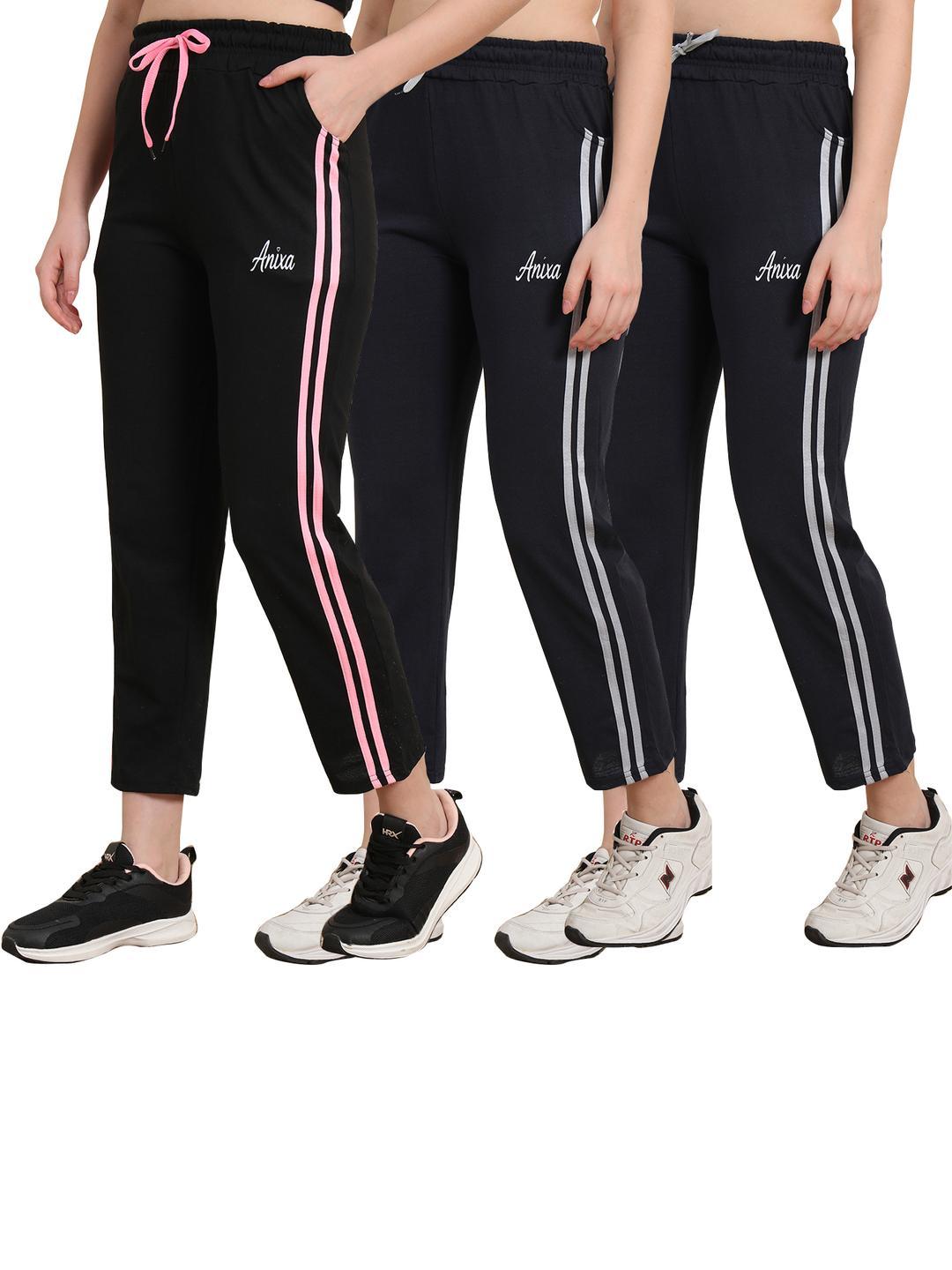 Buy FIT N FAME Pack Of 3 Striped Cotton Pyjamas - Pyjamas for Women ...