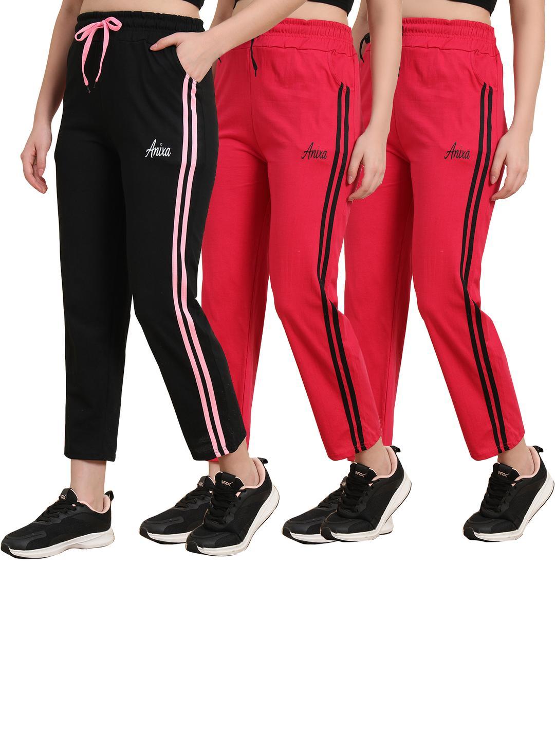 Buy FIT N FAME Pack Of 3 Striped Cotton Pyjamas - Pyjamas for Women ...