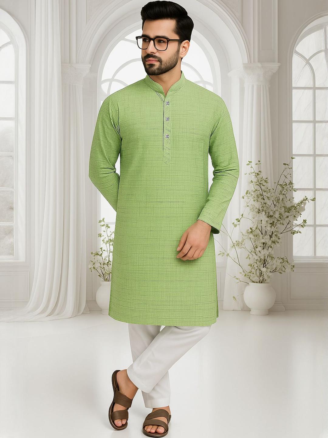 Buy JASHNA Woven Design Cotton Kurtas - Kurtas for Men 35113859 | Myntra