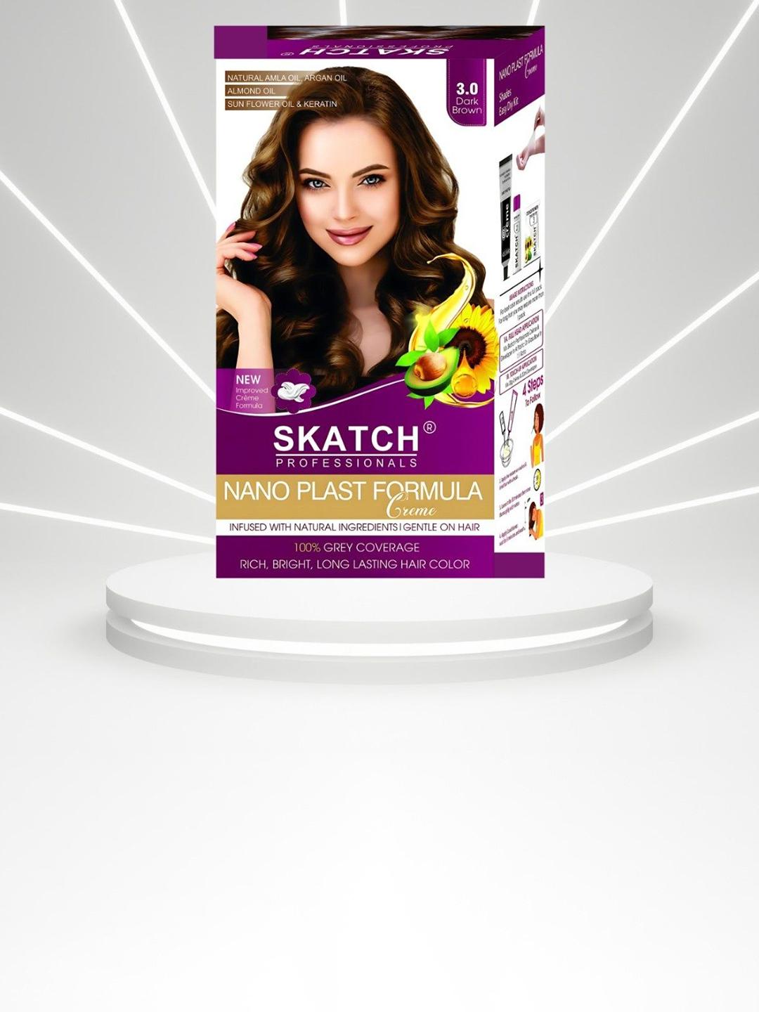 Buy SKATCH PROFESSIONALS Nano Plast Formula Hair Color 100 G Dark Brown ...